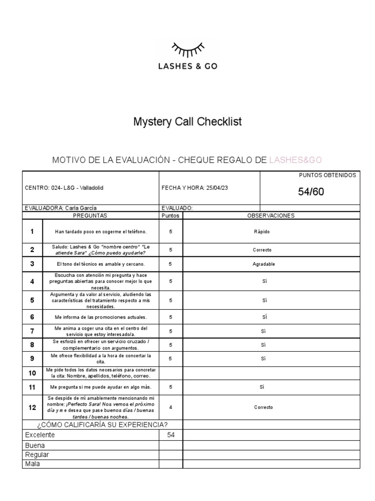 Mystery Call Modelo | PDF