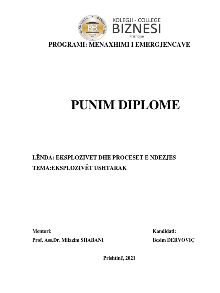 Punim Diplome Besim DERVOVIÇ | PDF