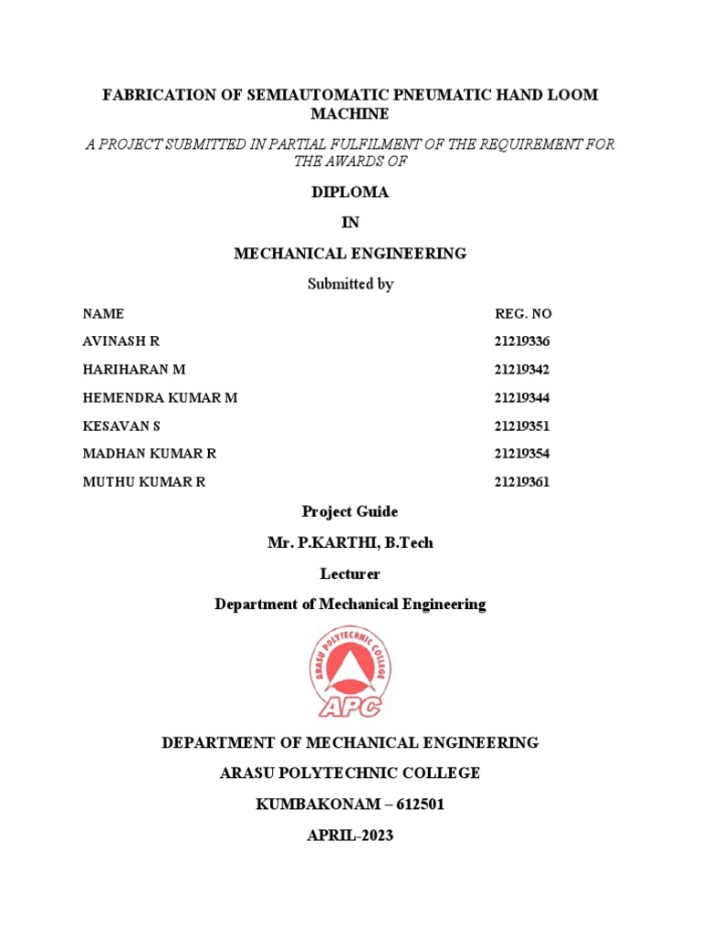 A Project Submitted in Partial Fulfilment of The Requirement For The ...