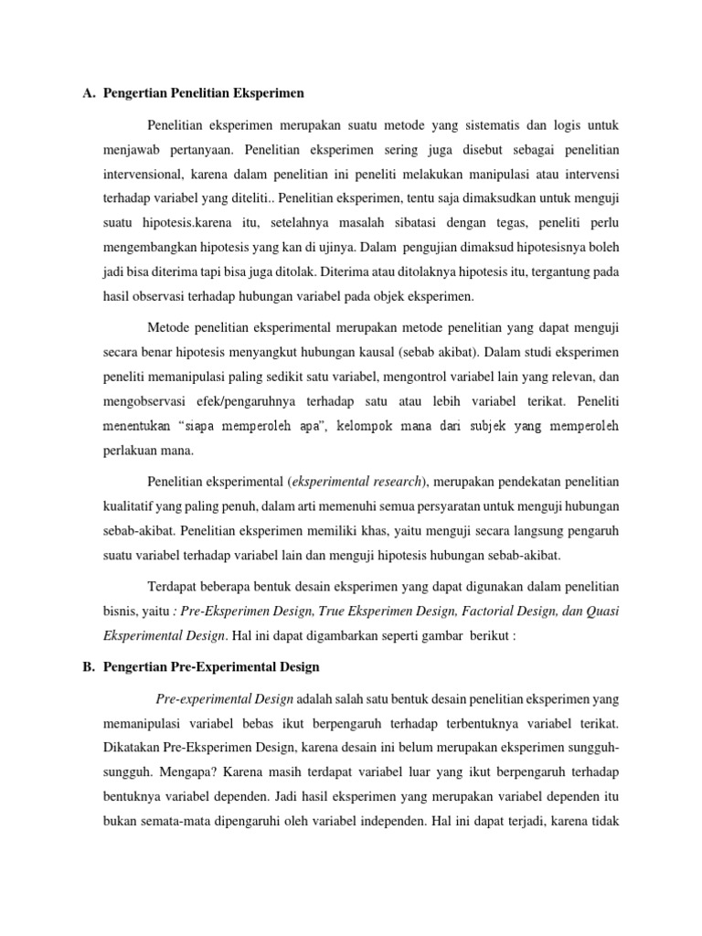Pre Eksperimental | PDF