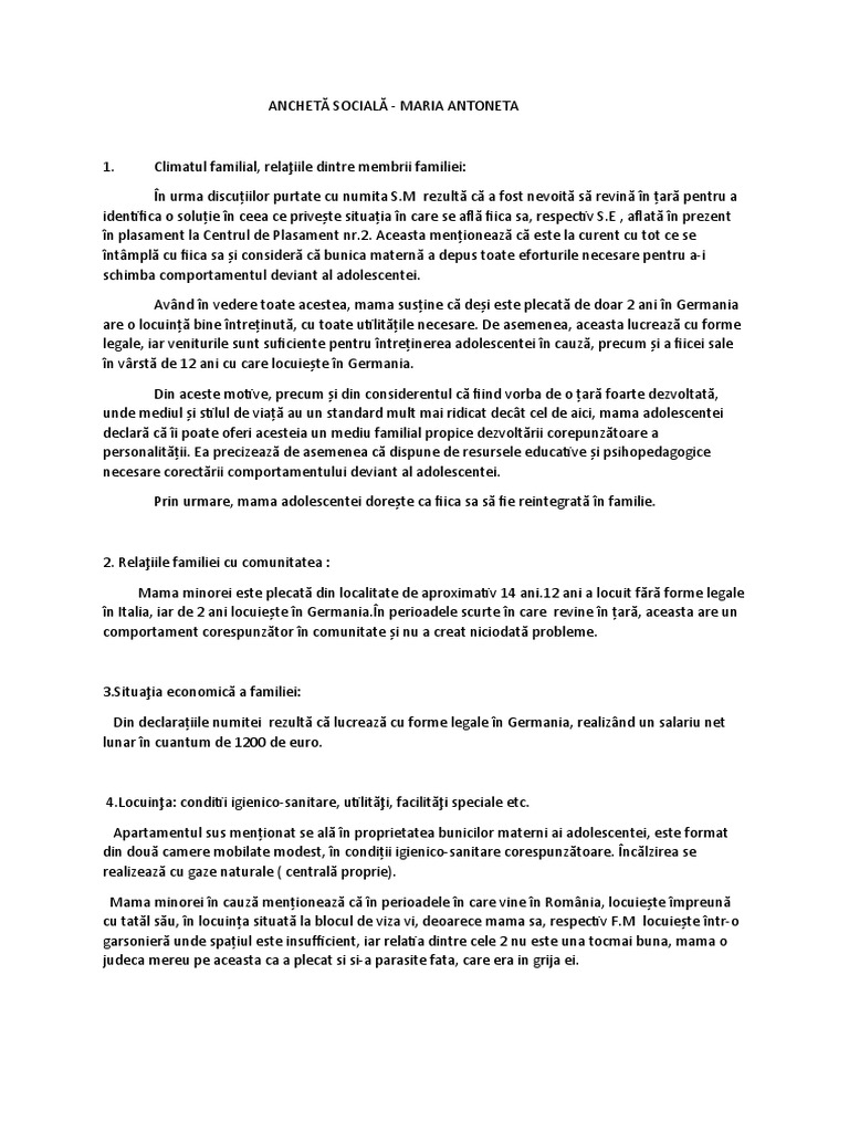 Anchetă Socială | PDF