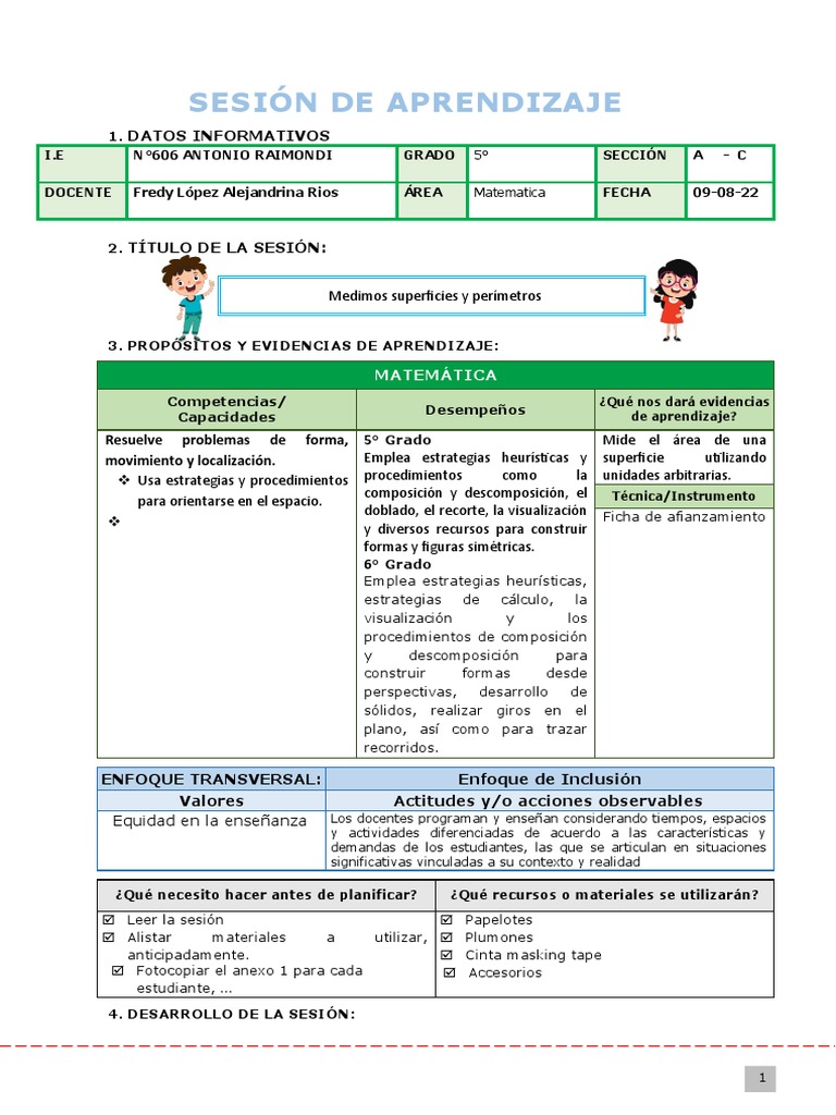 Sesion de Clase Perimetro | PDF | Aprendizaje | Cognición Sesion de Clase Perimetro | PDF | Aprendizaje | Cognición