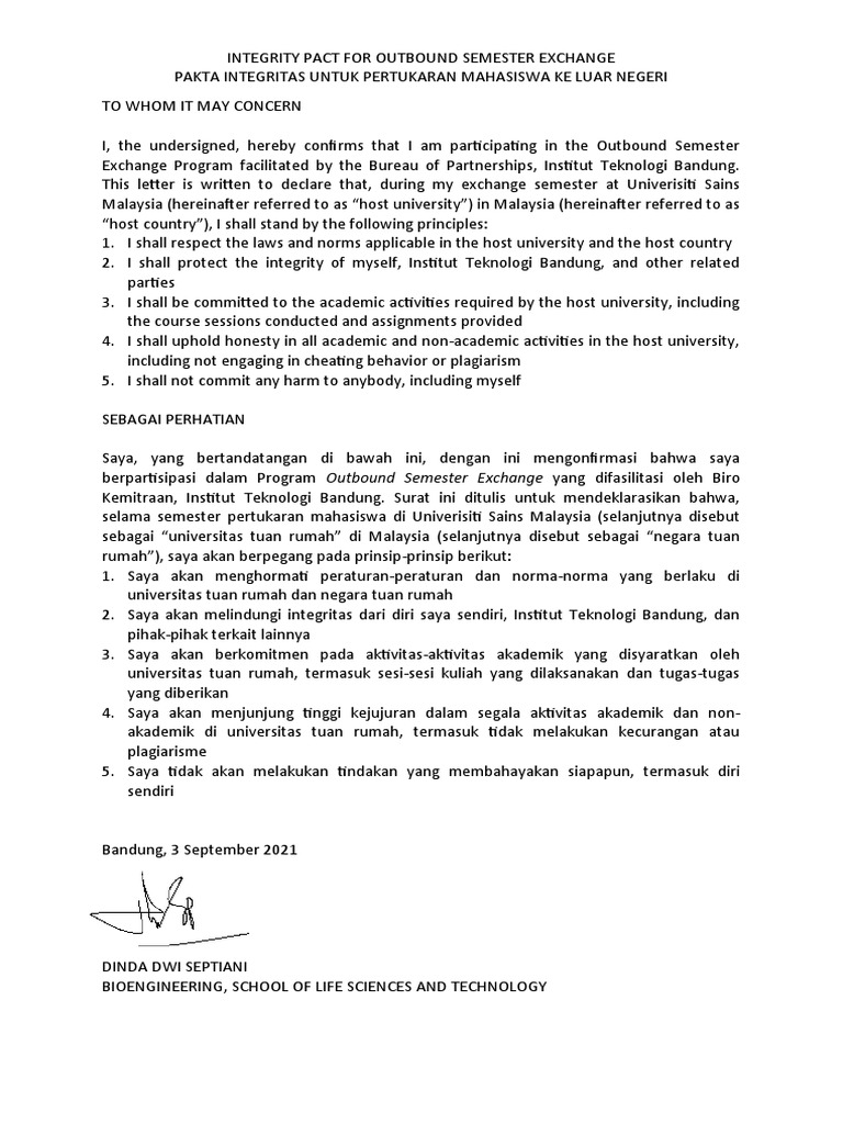 Integrity Pact - Template | PDF