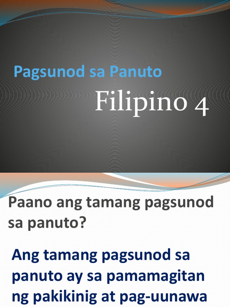 Pagsunod Sa Panuto | PDF