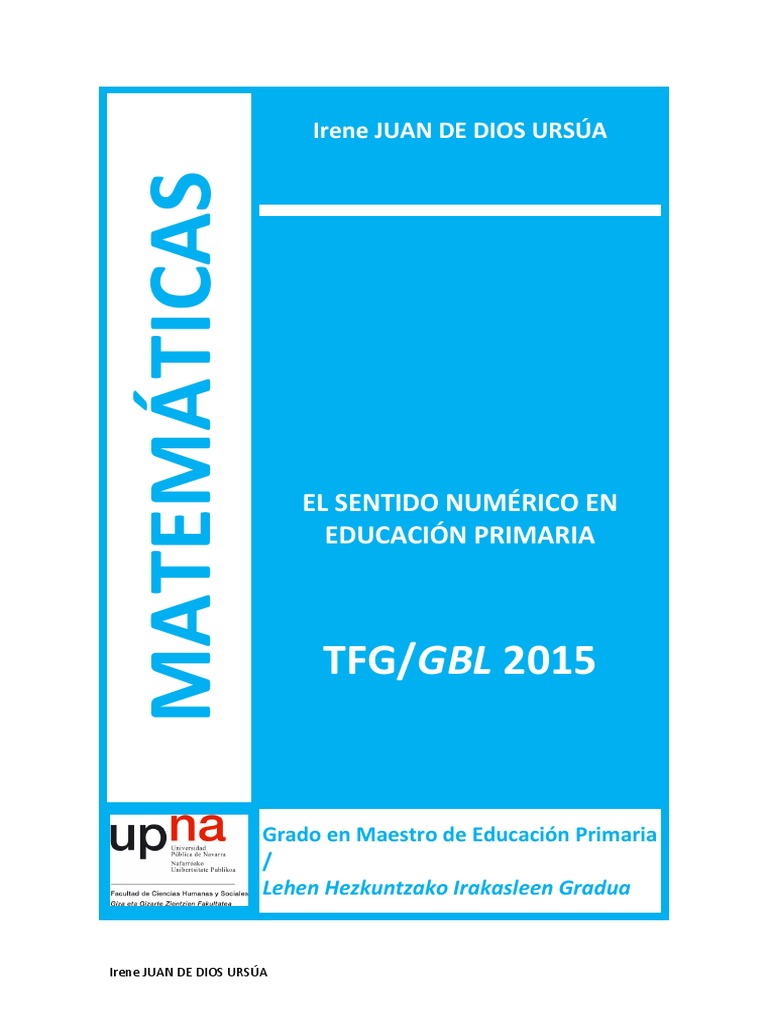 Sentido Numérico en Primaria | PDF | Aprendizaje | Plan de estudios