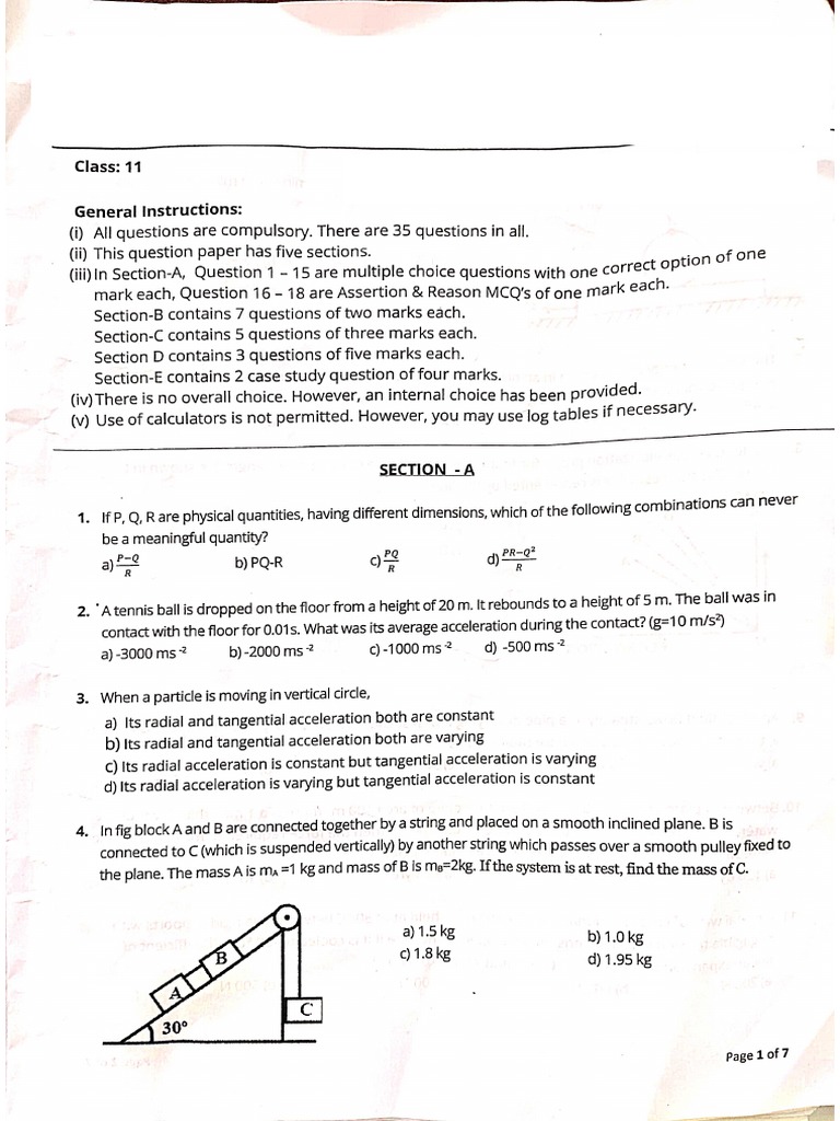 Kumarans Physics Final Exam 2022-2023 | PDF