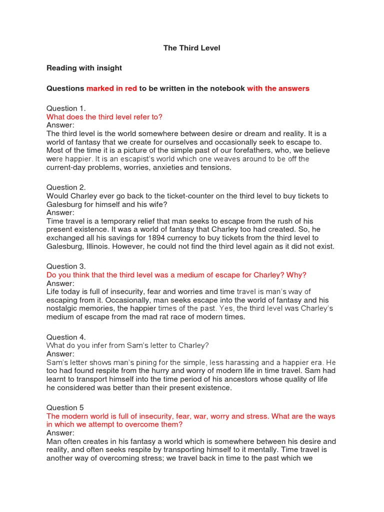 The Third Level Q and A | PDF