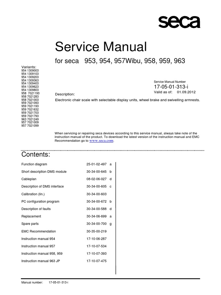 Seca 954 958 959 - Nec1 Mten | PDF