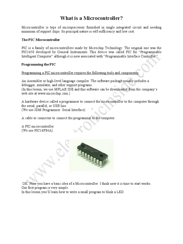 Micro Controller For Beginners | PDF | Pic Microcontroller ...