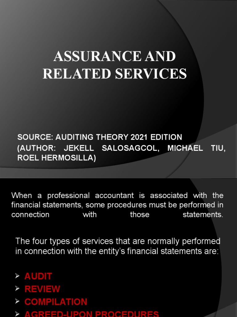 Chapter 12 Assurance and Non Assurance Engagements | PDF | Financial ...