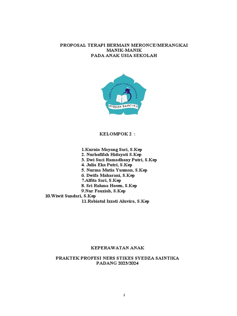 Proposal Terapi Bermain Meronce Kelompok 2 | PDF