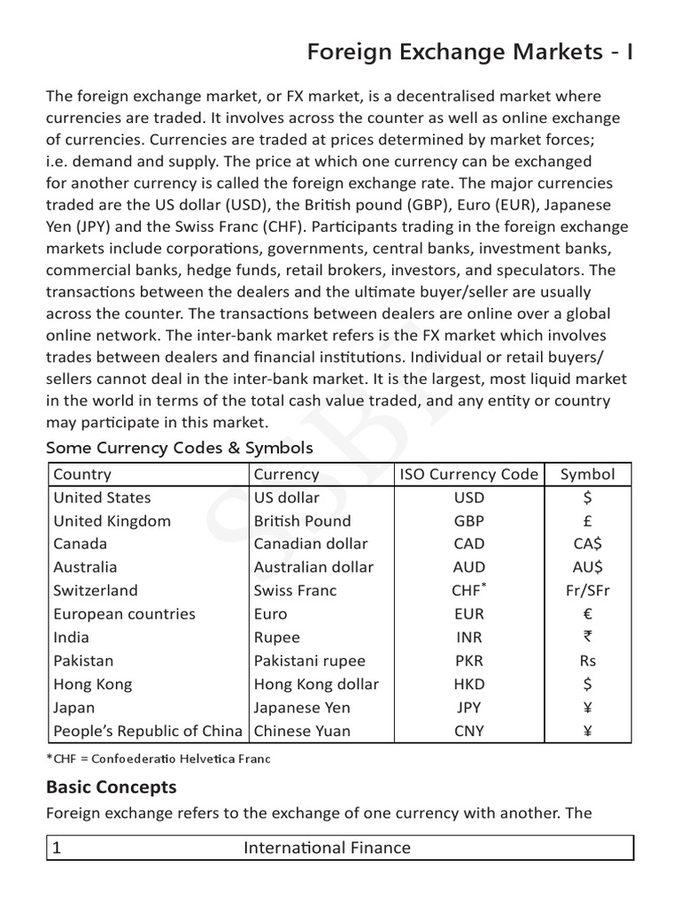 1 Foreign Exchange Markets - I | Download Free PDF | Financial Markets ...