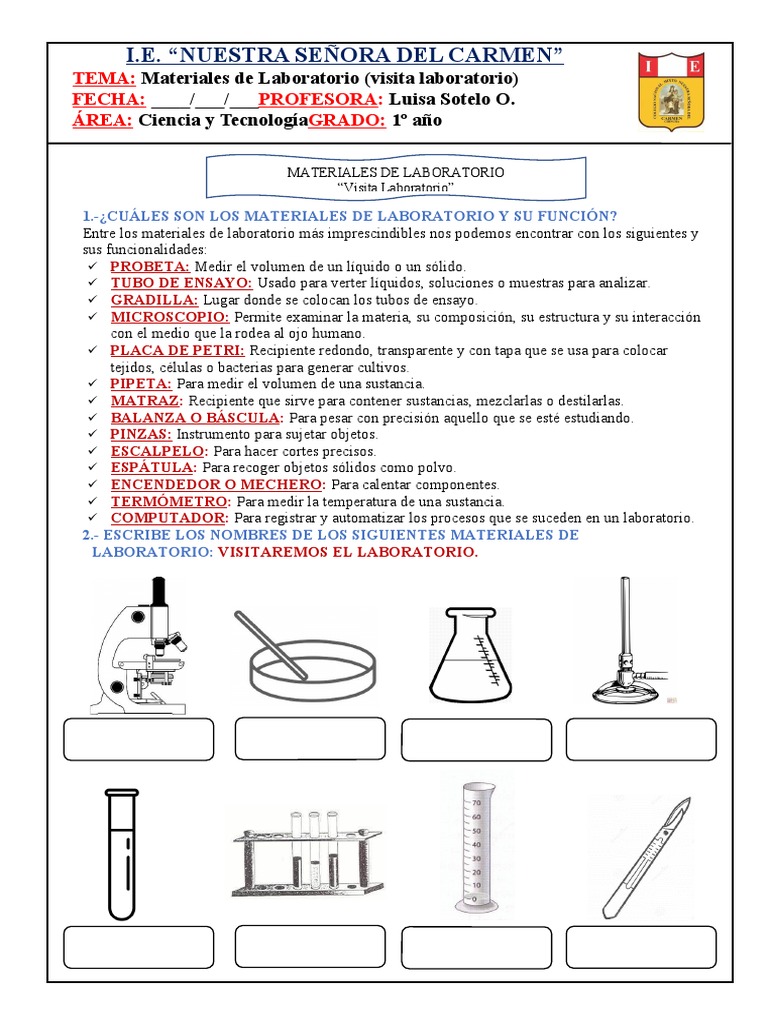 Materiales de Laboratorio y Funciones | PDF