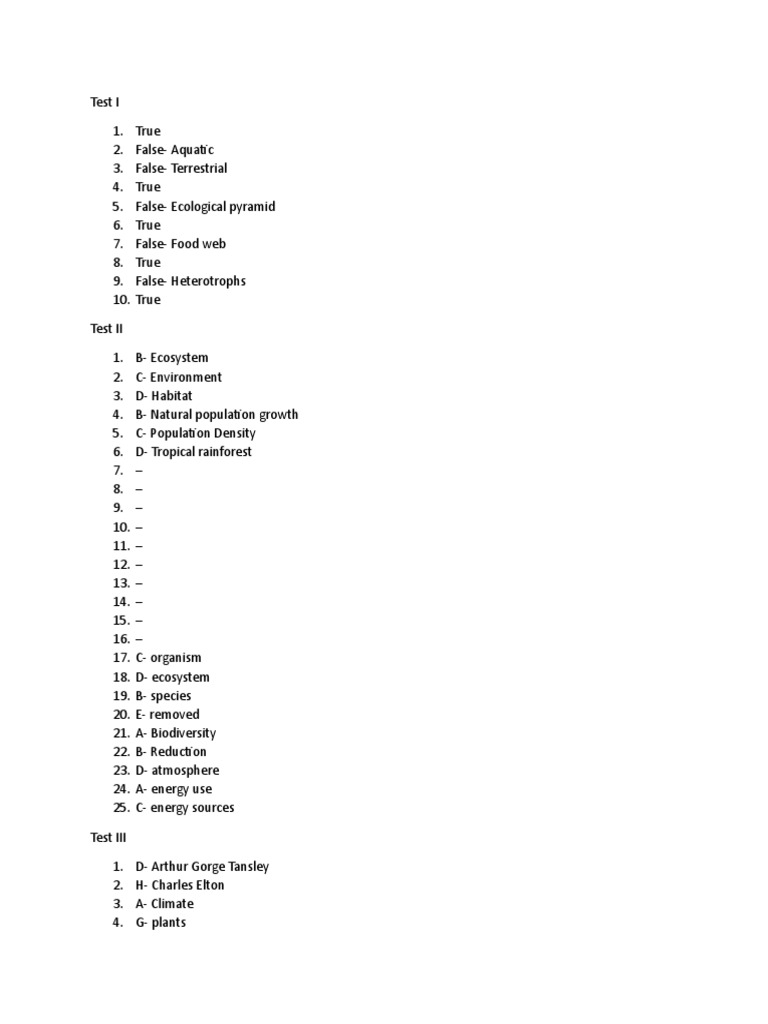 Ecosystem Answers | PDF