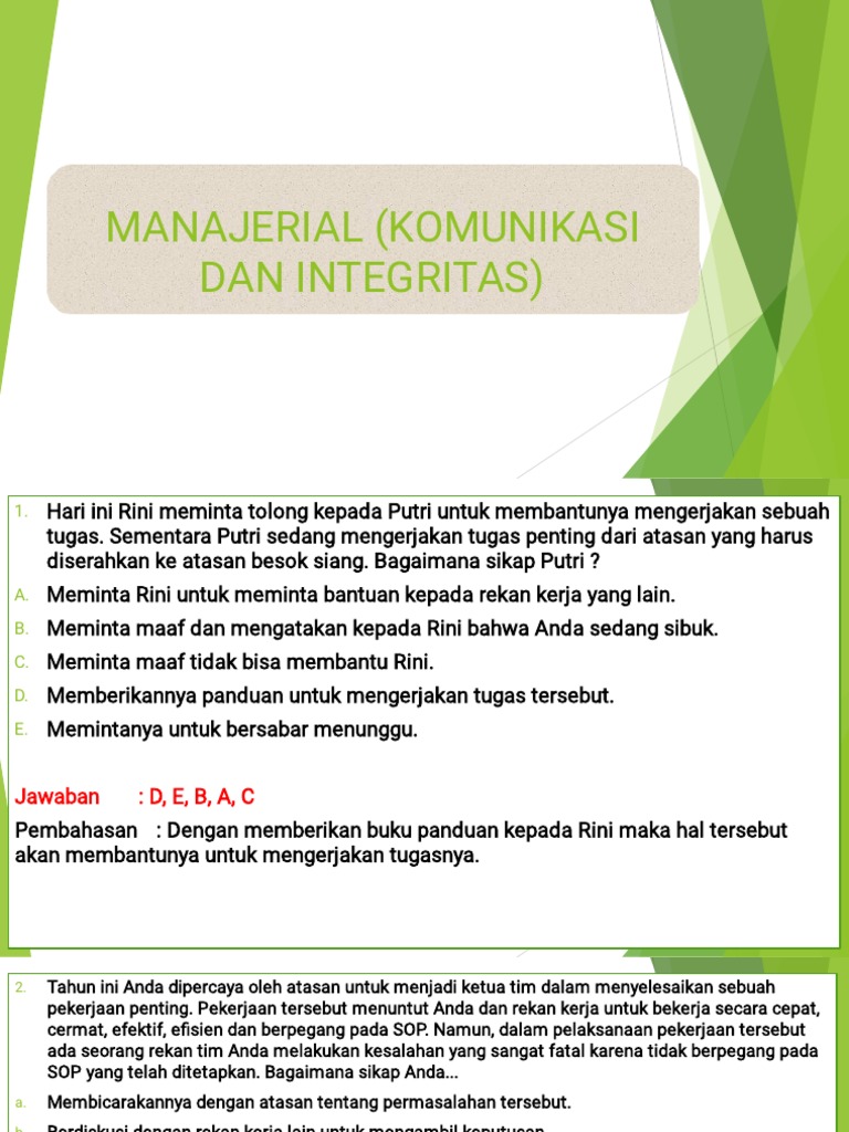 Komunikasi Dan Integritas 2 | PDF