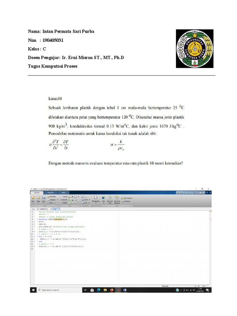 Tugas Komputasi Proses Intan Purba | PDF