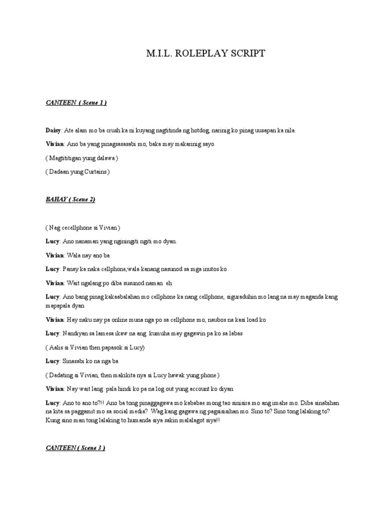 M.I.L. Roleplay Script 3 | PDF