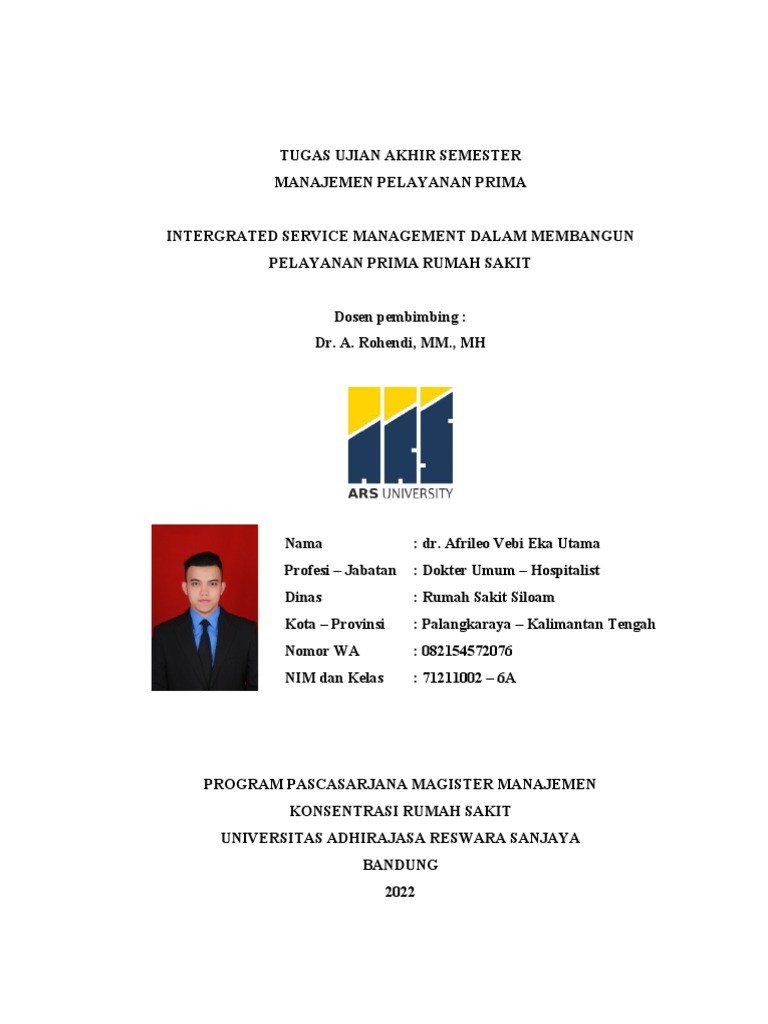 02#6A#Afrileo Vebi Eka Utama#UAS Integrated Service Management#MM ARS | PDF