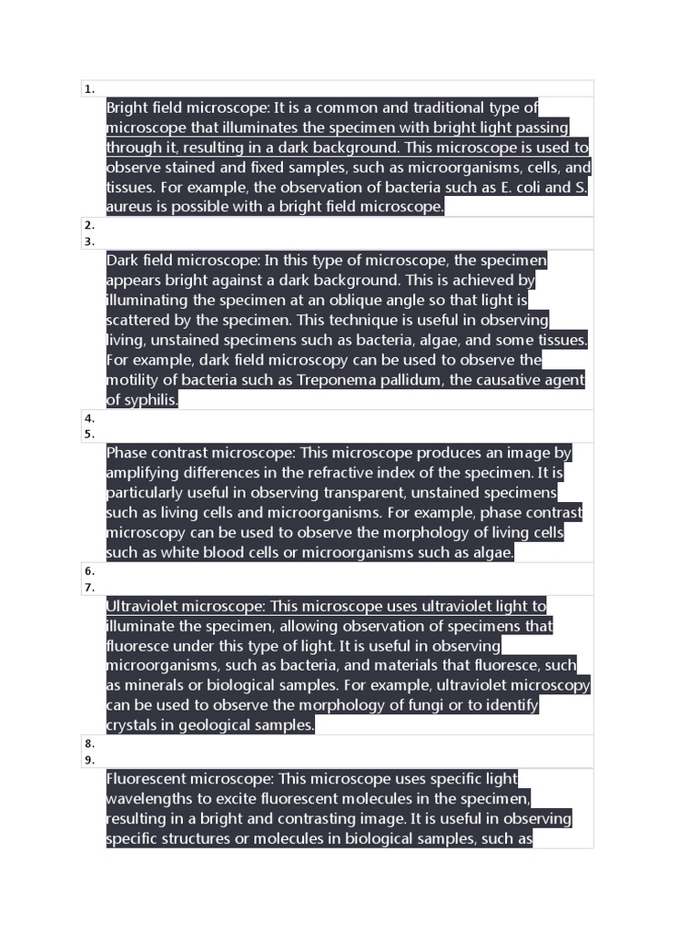 Bright Field Microscope Pdf Microscopy Electron Microscope