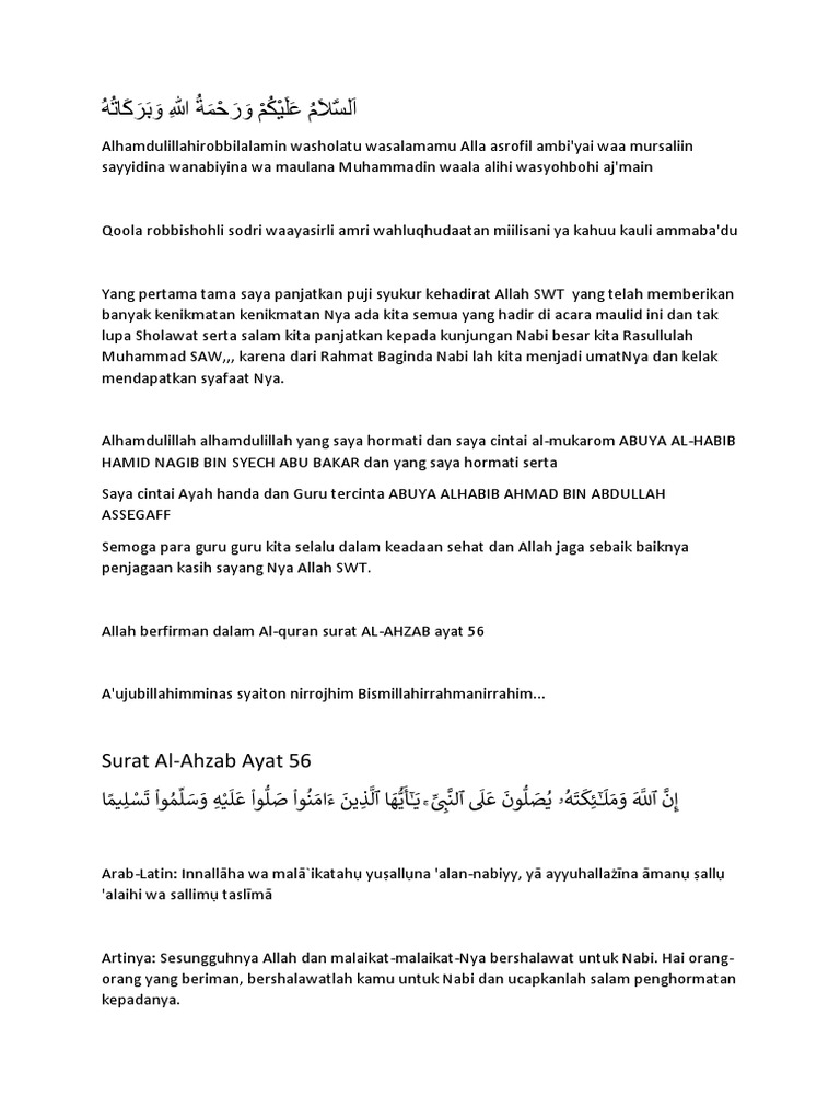 Arti Surah Al-Ahzab Ayat 56 | PDF