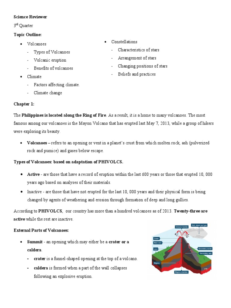 Science 3rd Q Rev | PDF | Volcano | Types Of Volcanic Eruptions