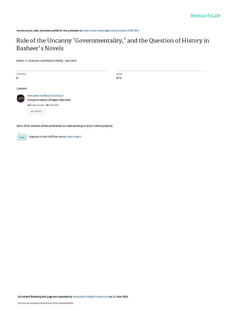 Shafeeq On Basheer | PDF