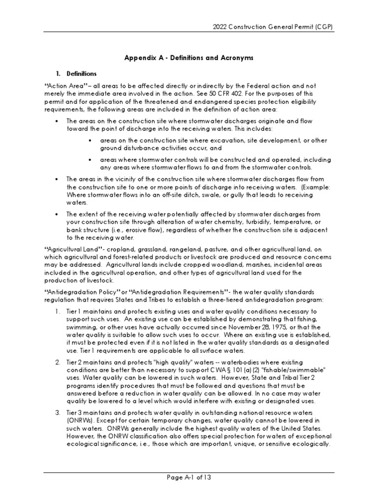 2022 EPA Construction General Permit | PDF | Clean Water Act | Stormwater