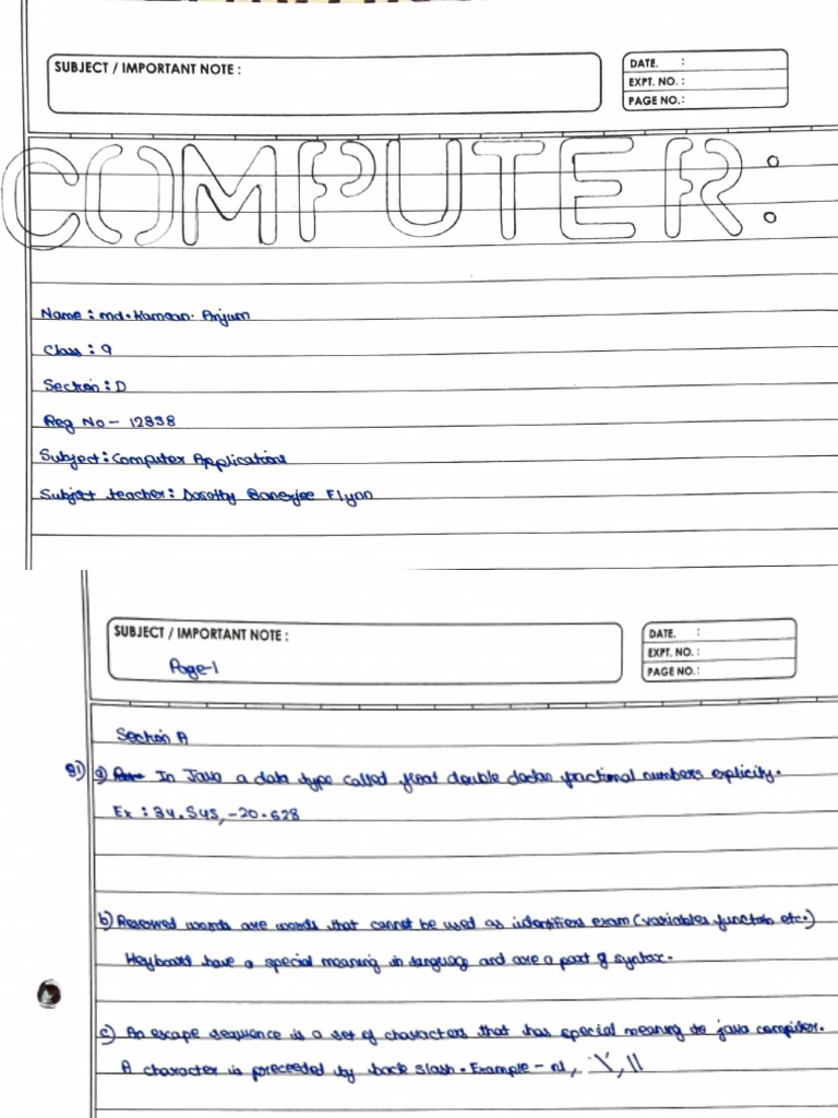 Computer Applications - Md.kamran - Anjum.9a | PDF