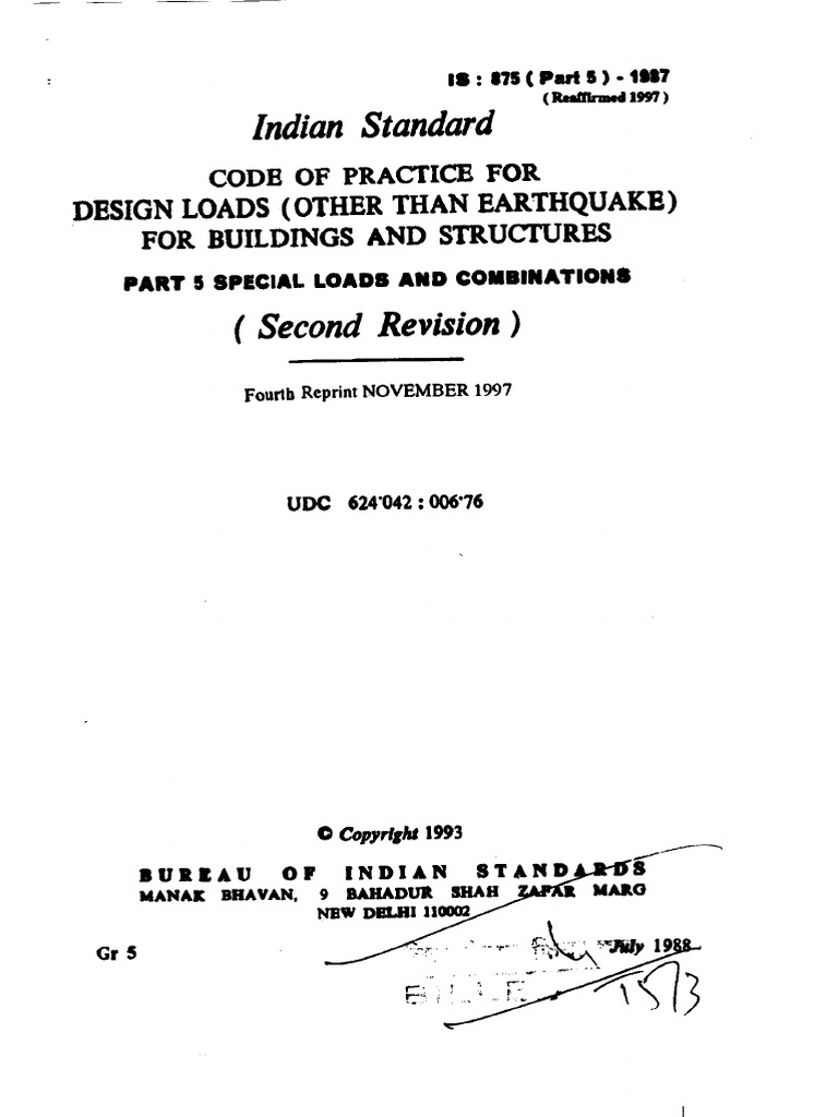 Is 875 Part 5 - 1987 | PDF