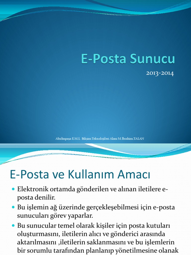 E-Posta Sunucu Sunusu | PDF