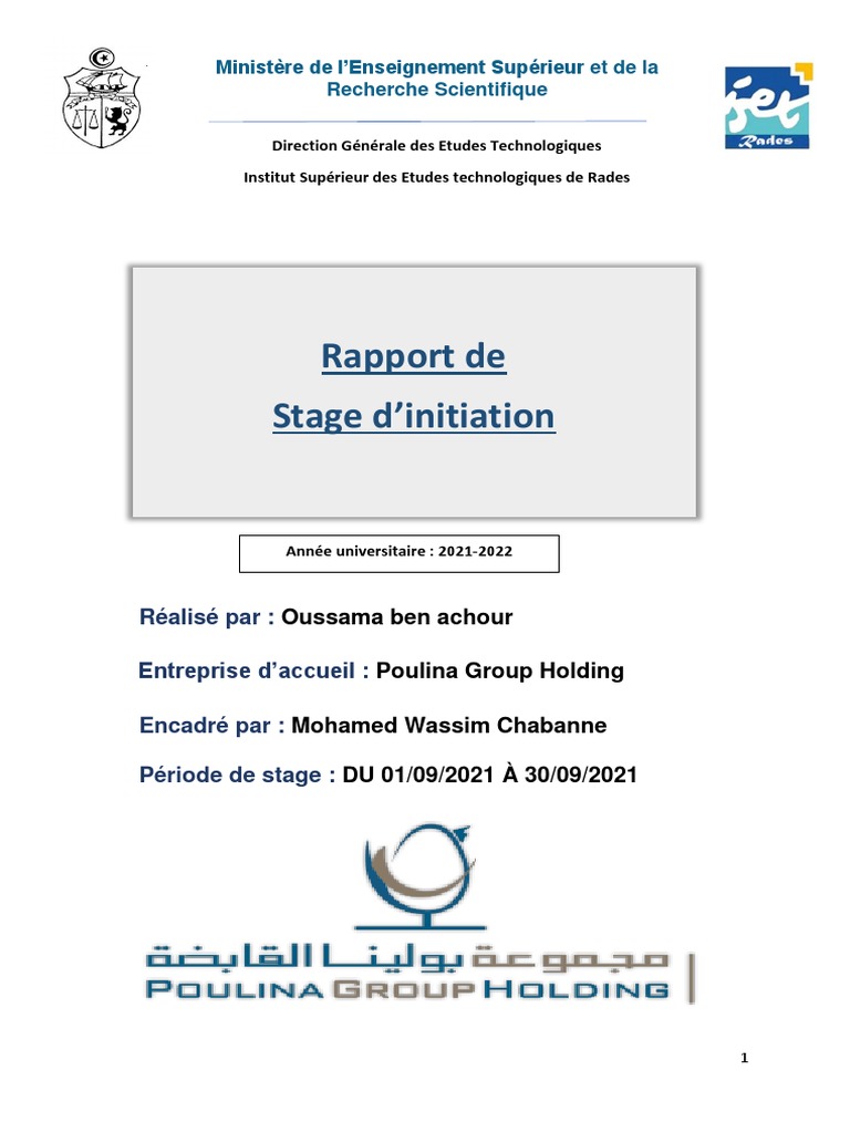 RAPPORT DE STAGE L1 Développement | PDF
