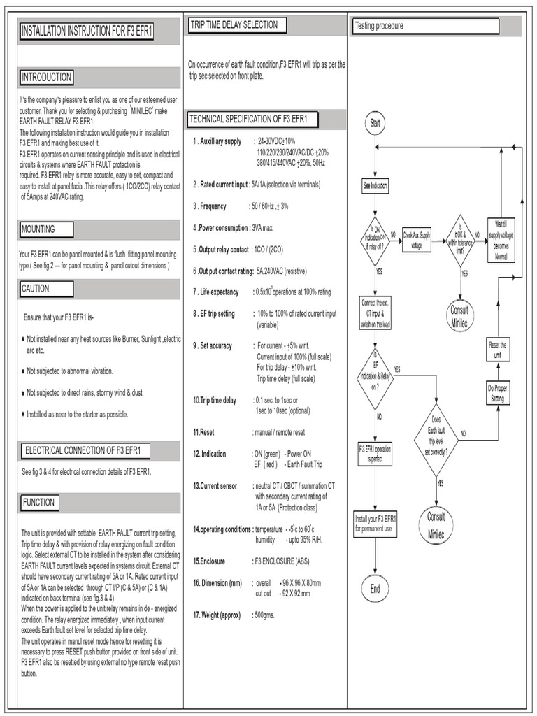 F3 Efr1 | PDF | Relay | Power (Physics)