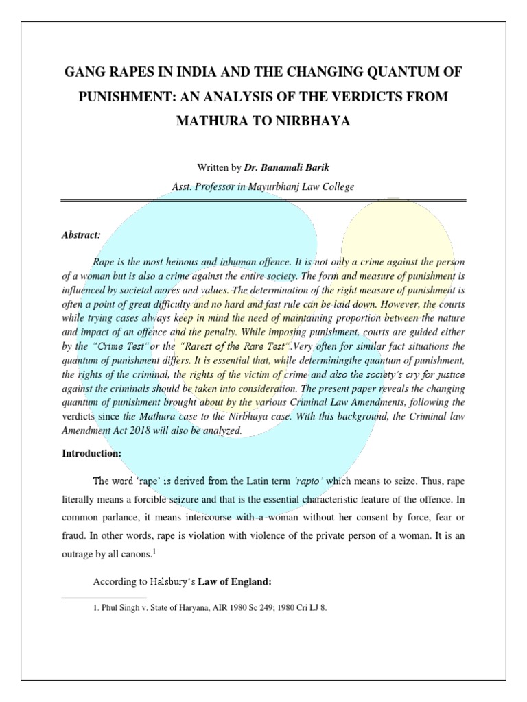 Dr.-Banamali-Barik-1 Rape Research Paper | PDF