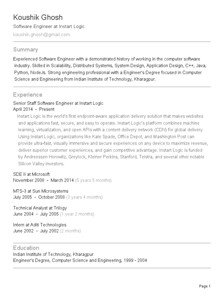 Koushik Ghosh Profile | PDF