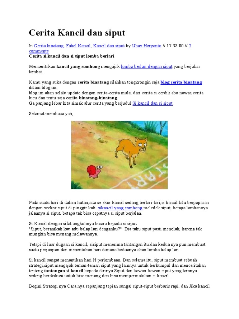 Cerita Kancil Dan Siput Pdf