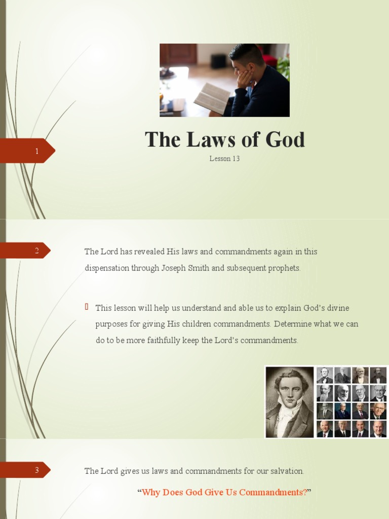 Lesson 13 The Laws of God | PDF | Ten Commandments | Joseph Smith