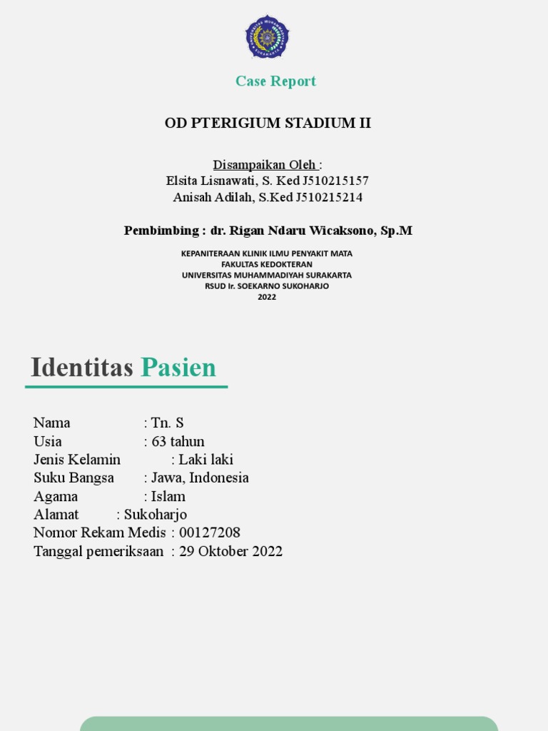 Case Report Ptrerygium - Kelompok 1 | PDF