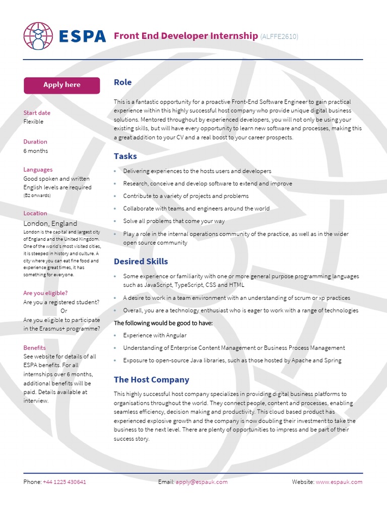 Front End Developer Internship ALFFE2610 | PDF | Websites | Computing