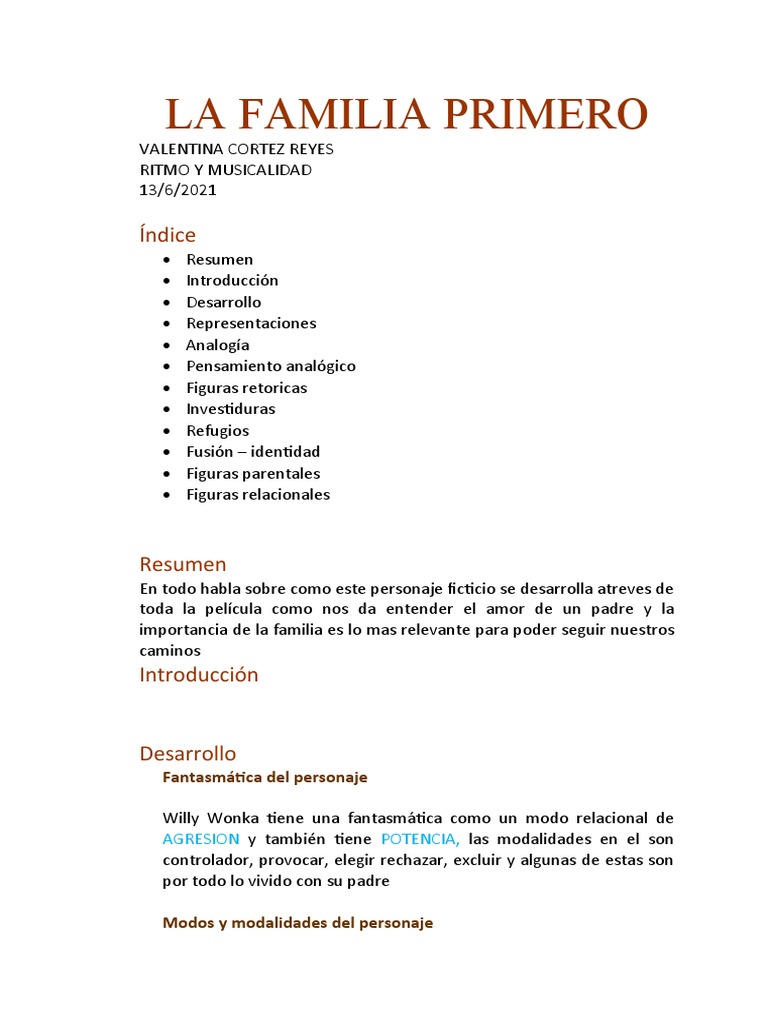 La Familia Primero | PDF