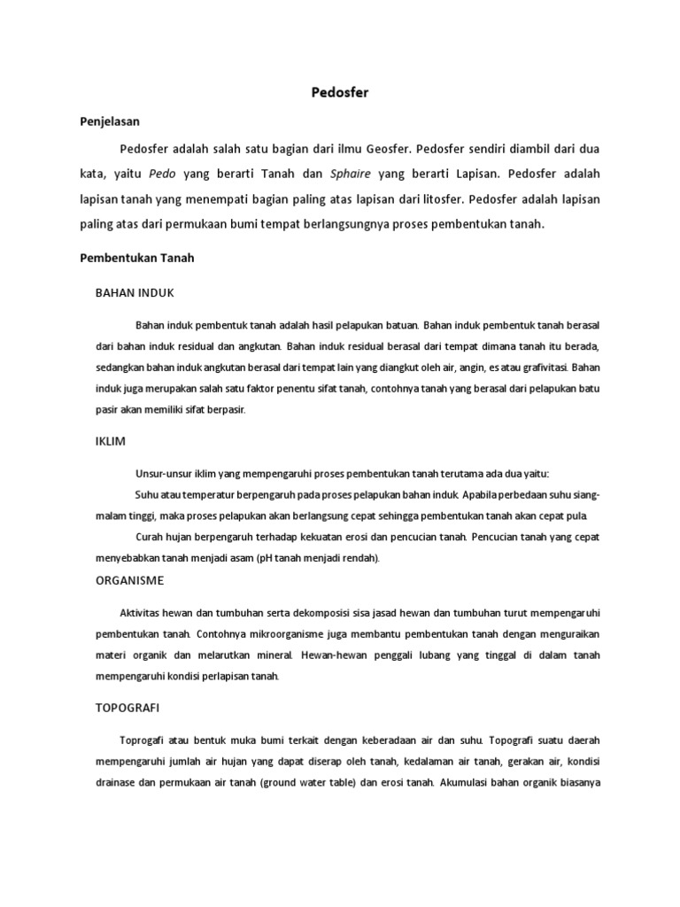 Struktur dan Karakteristik Pedosfer | PDF
