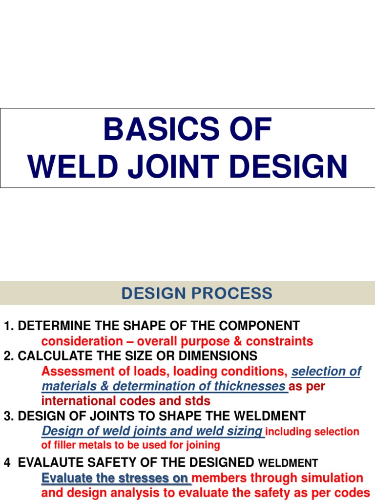 Basics of Weld Joint Design | PDF | Welding | Construction