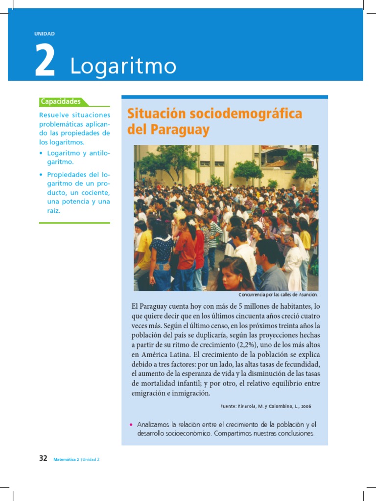 Matematica 2 - Unidad 2 New Edici N 2019 | PDF | Logaritmo | Exponenciación