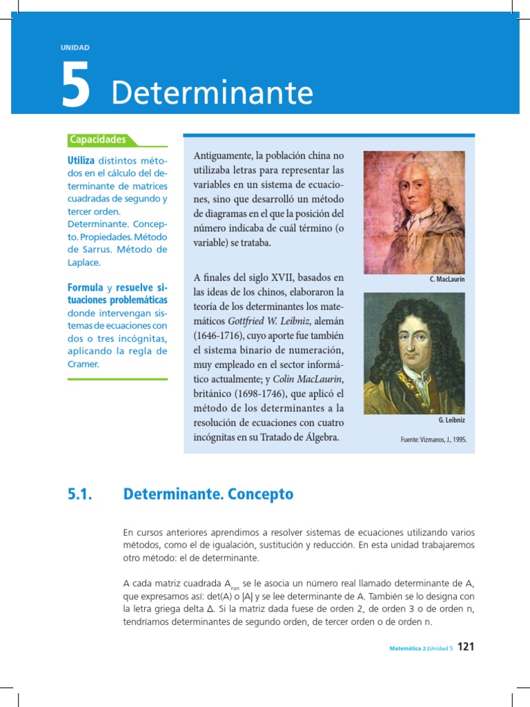 Matematica 2 - Unidad 5 New Edici N 2019 | Descargar gratis PDF | Determinante | Matriz ...