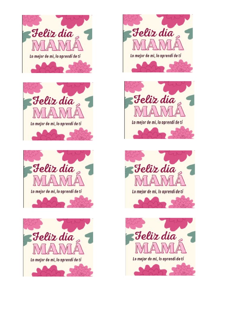 Tarjeta Dia Mama Pdf