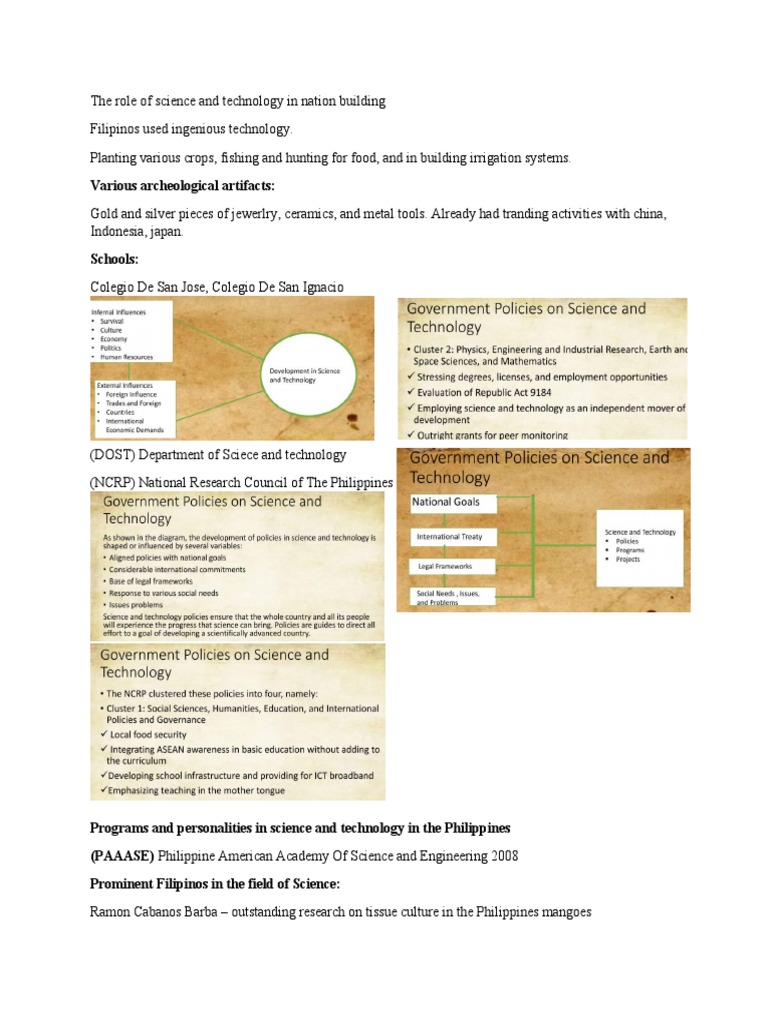 The Role of Science and Technology in Nation Building | PDF | Science ...