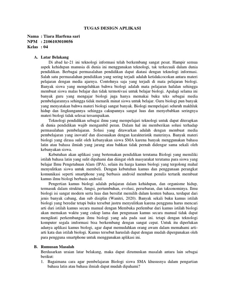 Format Tugas Design Aplikasi | PDF