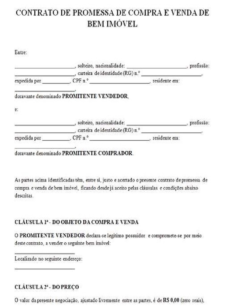 Contrato de compra e venda de bem imovel | PDF