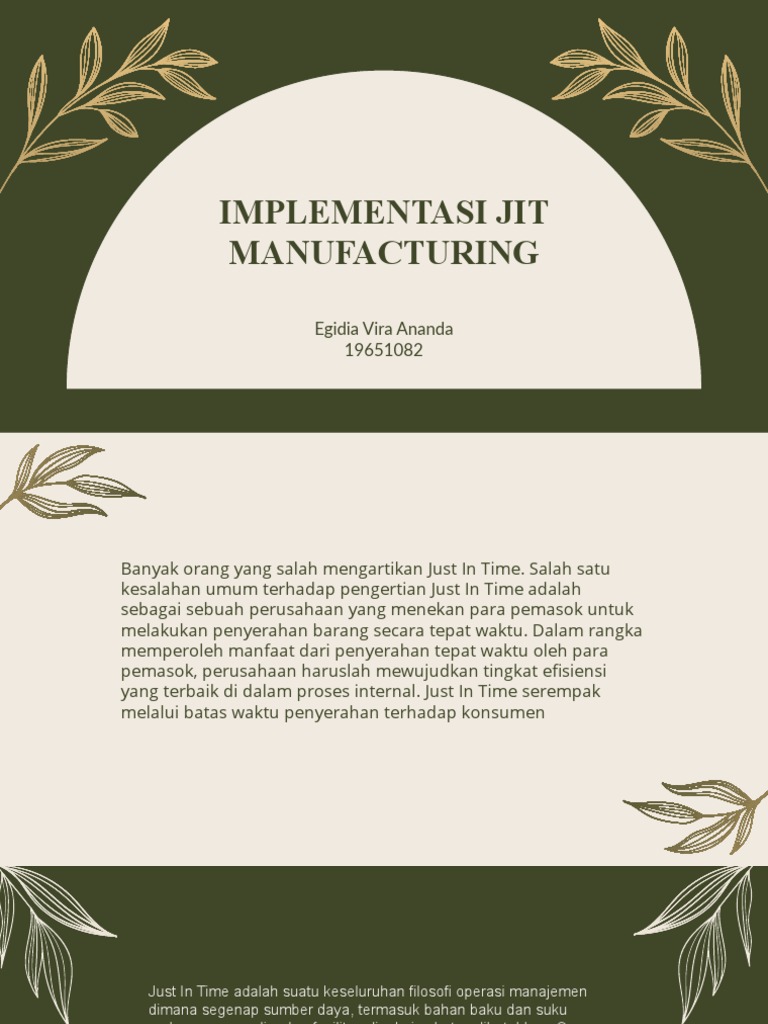 Implementasi JIT Manufacturing | PDF