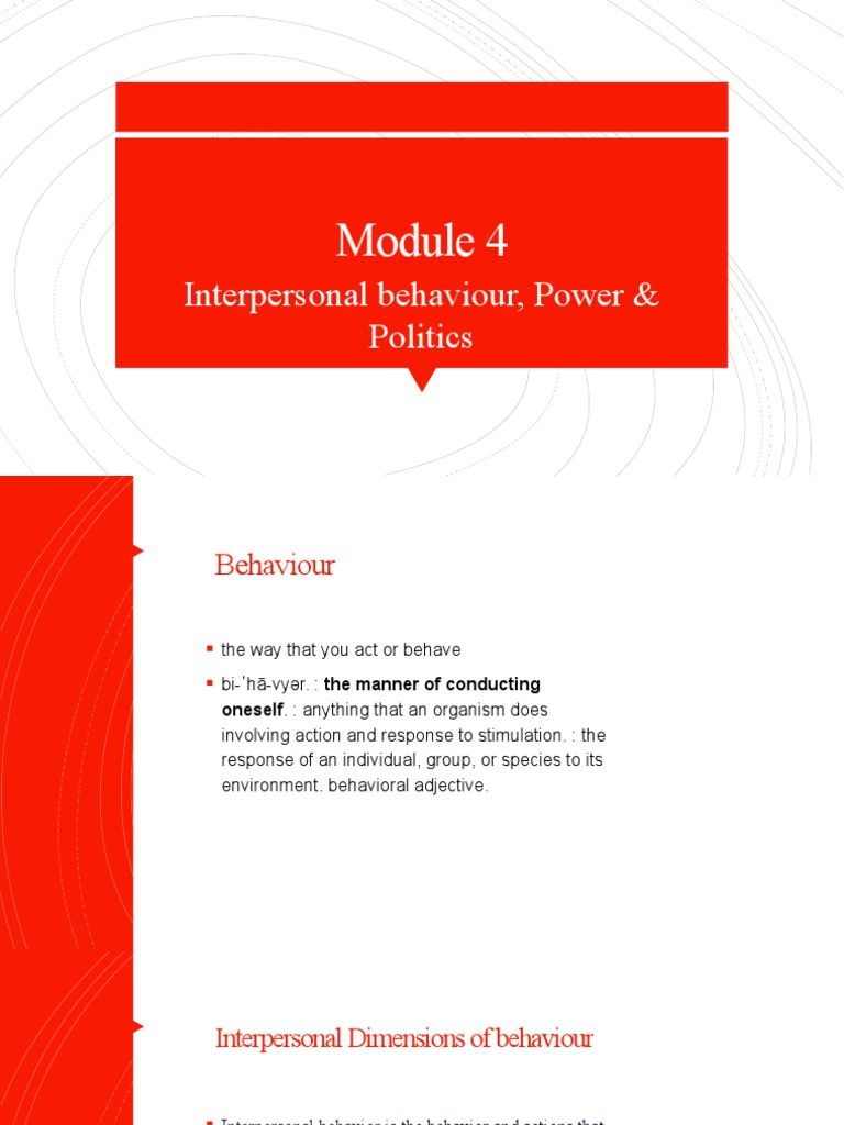 Interpersonal Behaviour | PDF