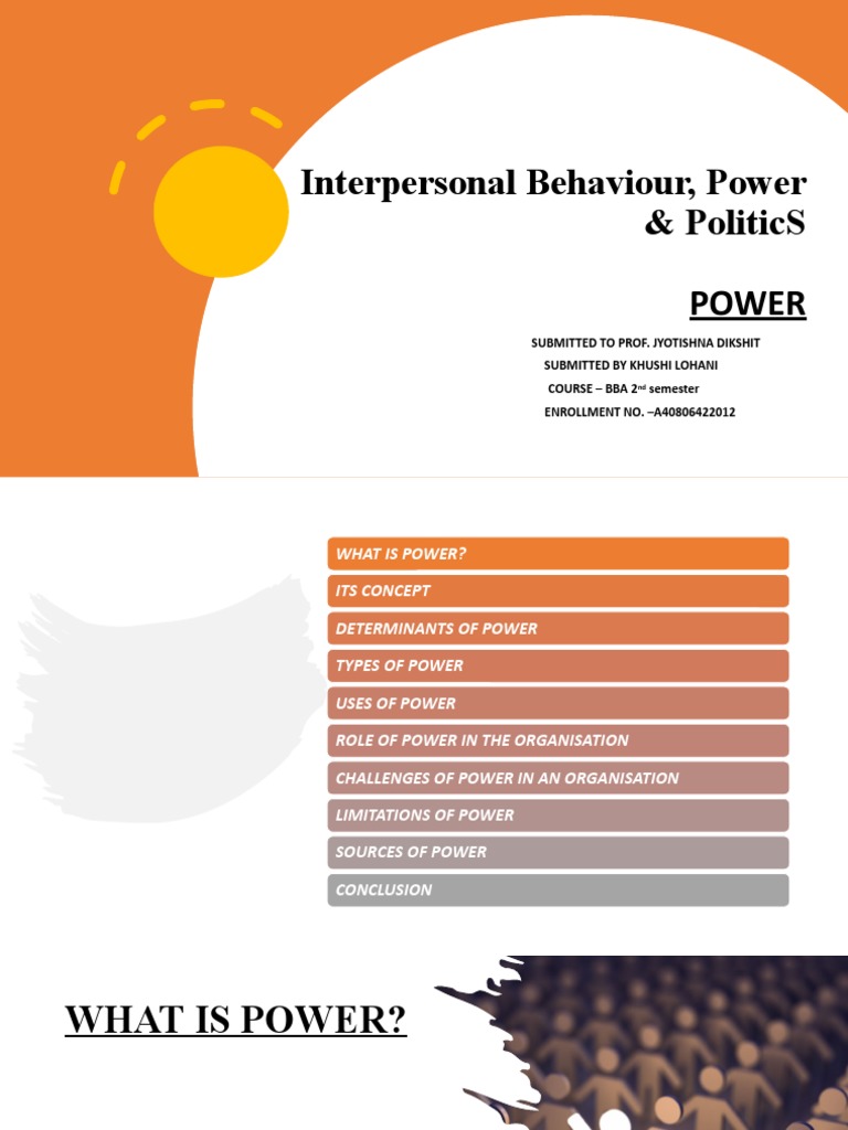 Understanding Interpersonal Power Dynamics | PDF | Power (Social And ...